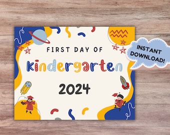 First Day of Kindergarten Sign Printable Back to School Sign First Day ...