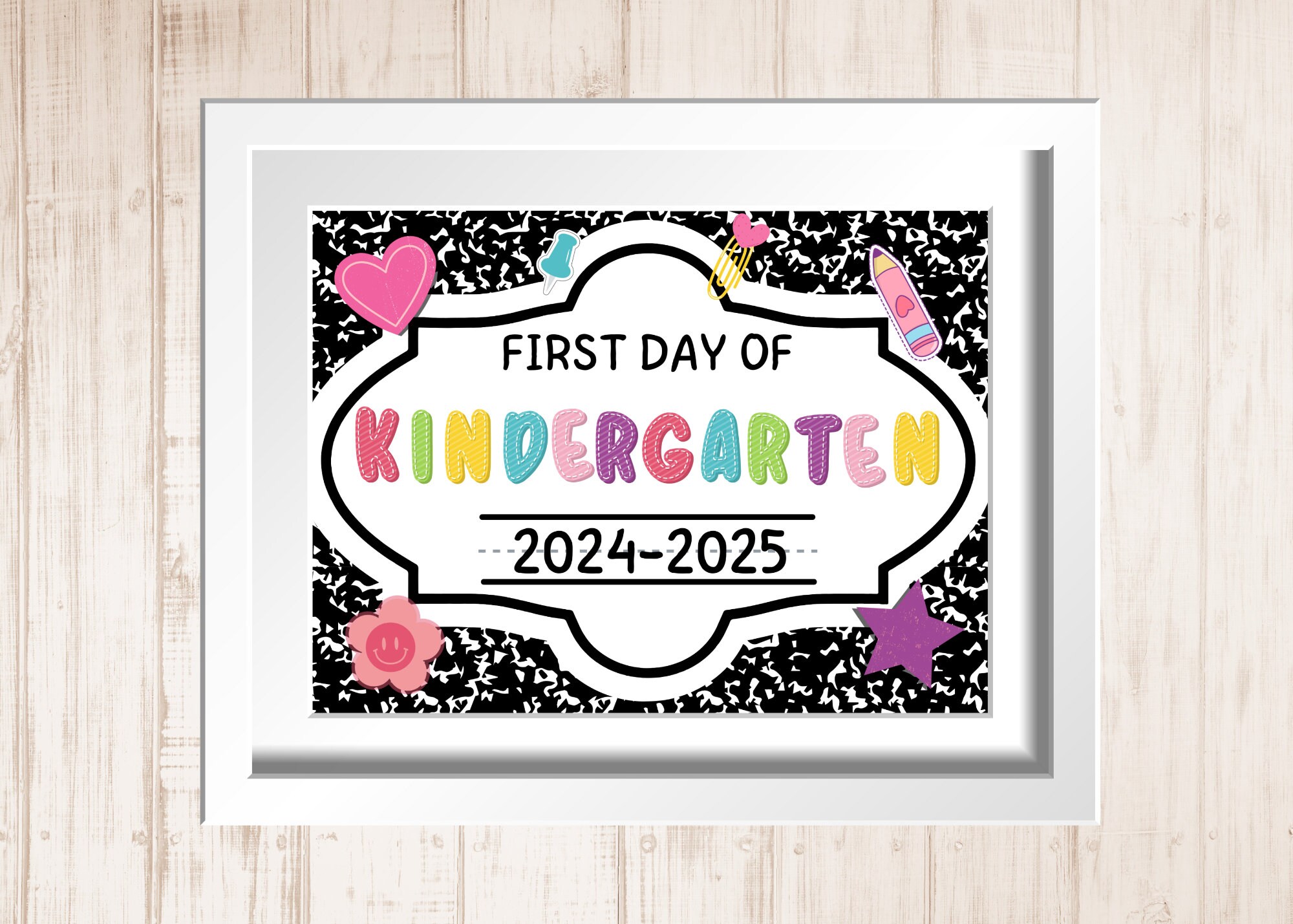 First Day of Kindergarten Sign Printable 1st Day of School Sign Back to ...