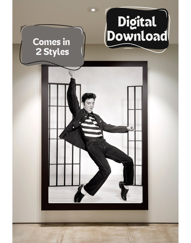 Elvis Presley Digital Download Printable Poster and Small Wall Art, 2 ...