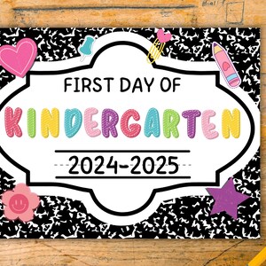 First Day of Kindergarten Sign Printable 1st Day of School Sign Back to ...