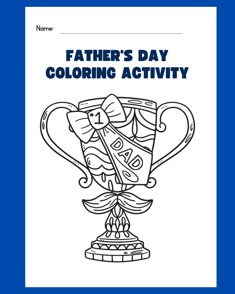 Father's Day Coloring Activity Printable Download Worksheet - Etsy