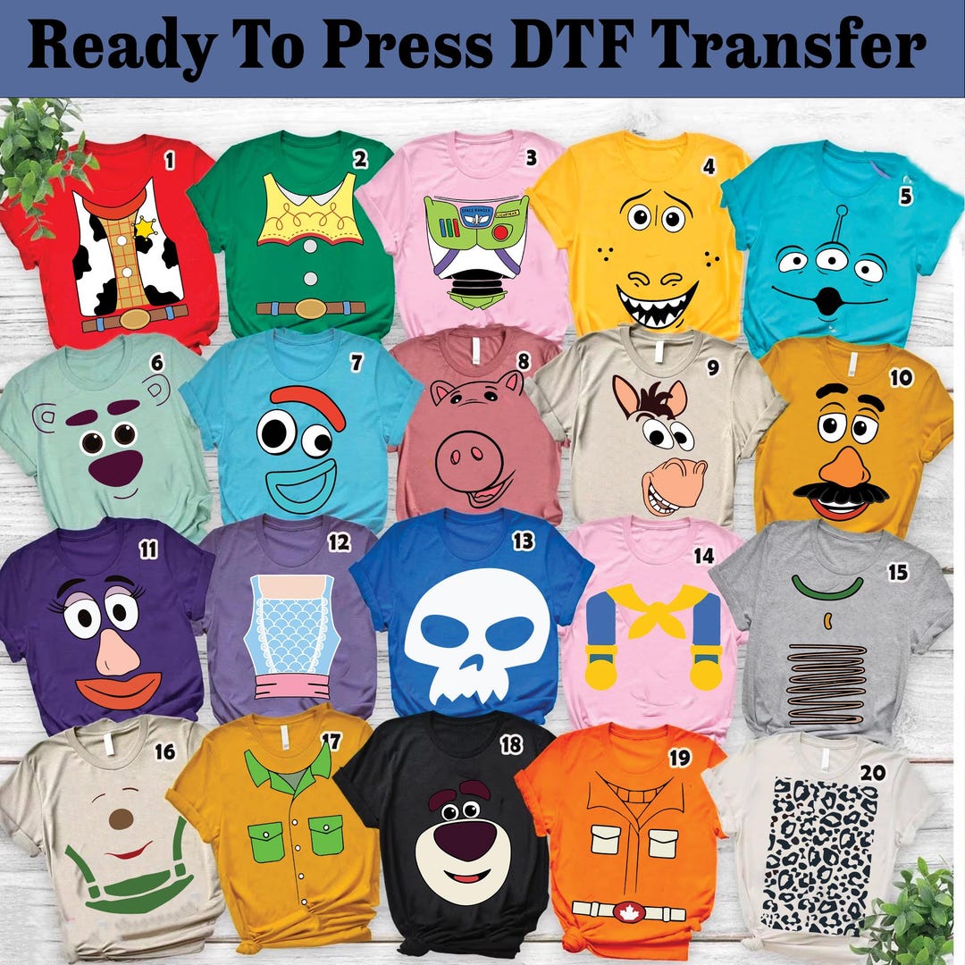 Toy Story Characters Face Dtf Trasfer - Costume Party Dtf Press,toys ...