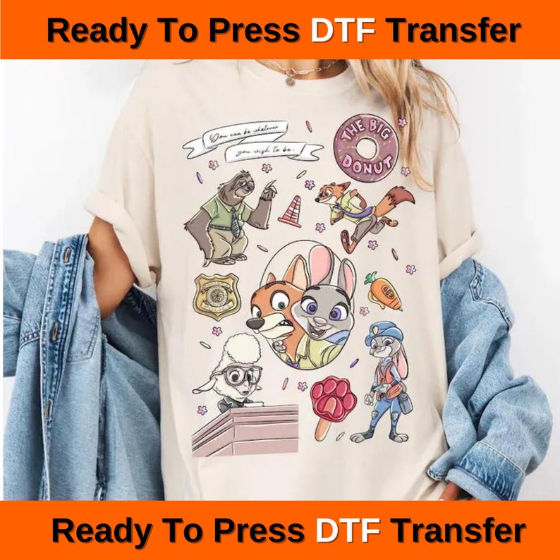 Zootopia Nick Wilde and Judy Hopps DTF Transfer : Disney Zootopia Dtf ...