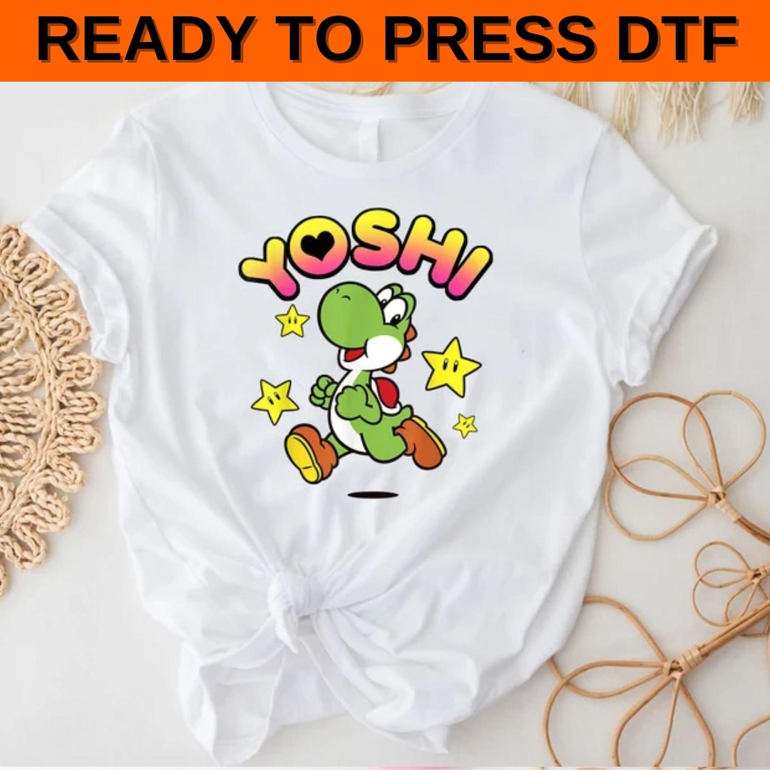 Yoshi Super Mario Character DTF Transfer - Yoshi Party Costume Dtf ...
