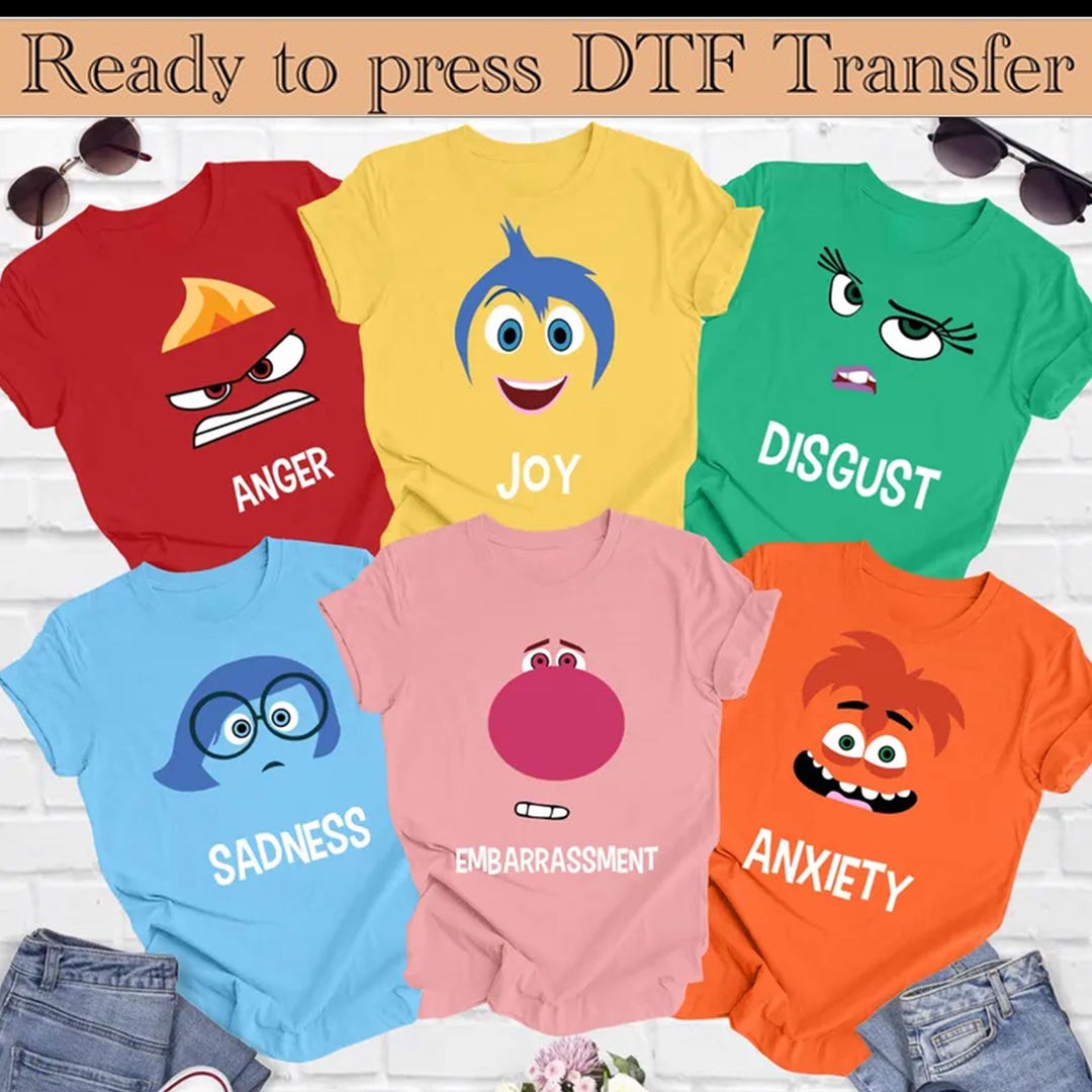 Inside Out Characters Face DTF Print - Ready to Press Tee Transfer - Etsy
