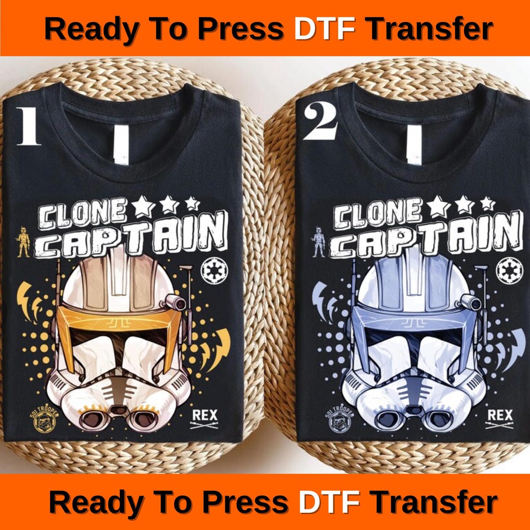 Vintage Disney Star Wars Dtf Transfer- Star Wars Clone Captaın Dtf ...