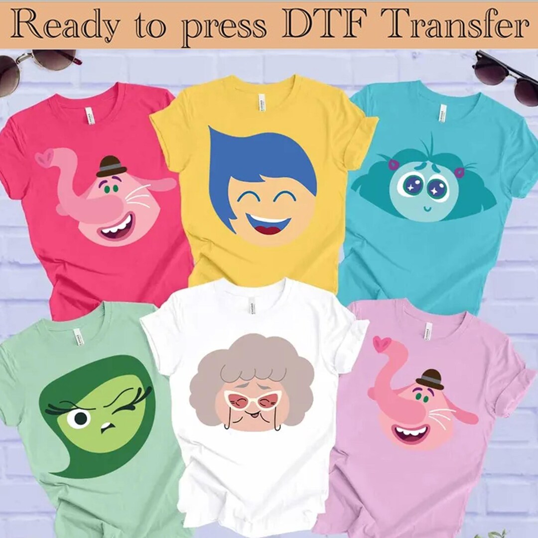 Inside Out Characters Face Dtf Print Ready to Press - Dtf Transfer for ...