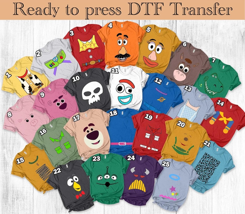 Disney Toy Story Face Family Matching Rady to Press Dtf Transfer,toy ...