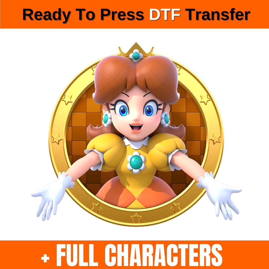 Princess Daisy DTF Transfer: Super Mario Heat Press Design - Etsy