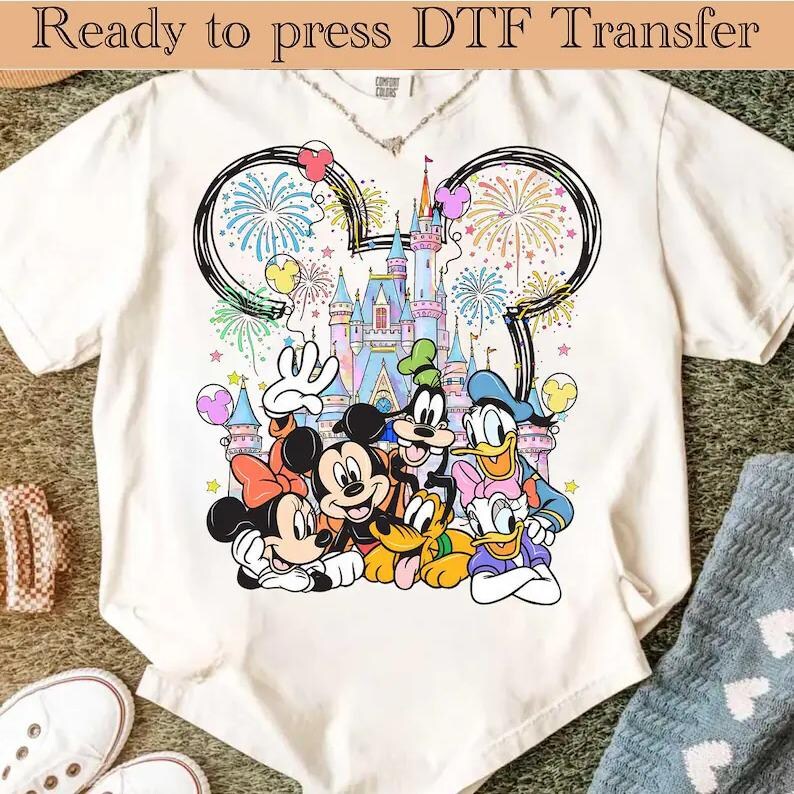 Disneyland Mickey Mouse and Friends DTF Transfer, Walt Disney World ...