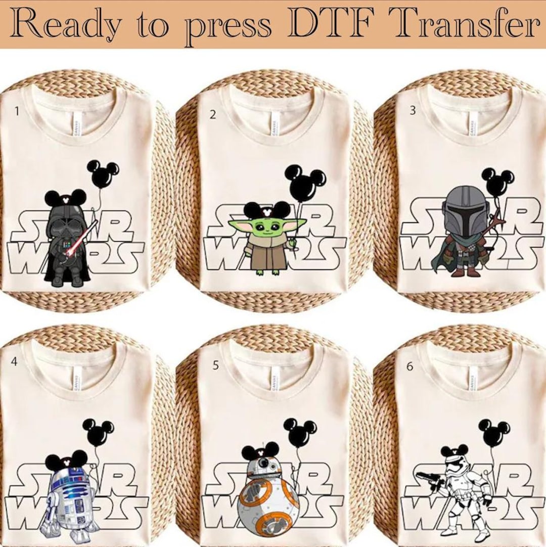 Disney Star Wars Character DTF Transfer,custom Disney Family Trip Heat ...