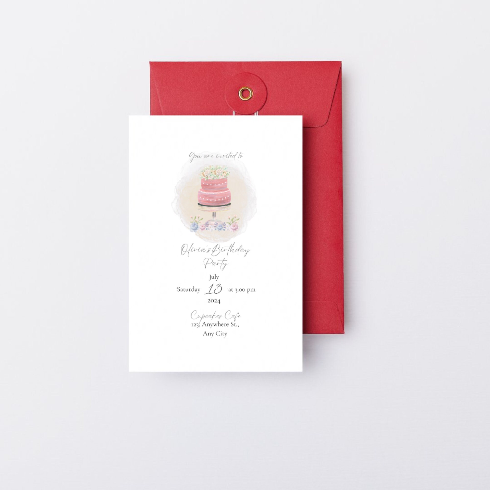 Watercolor Birthday Invitation Cards, Birthday Template, Printable ...