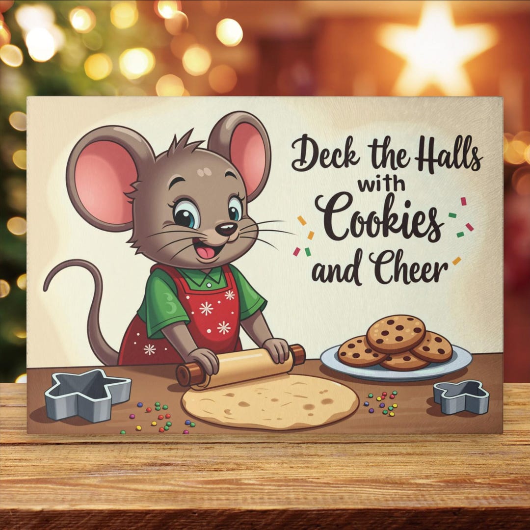 Deck the Halls With Cookies and Cheer Christmas Glass Cutting Board ...