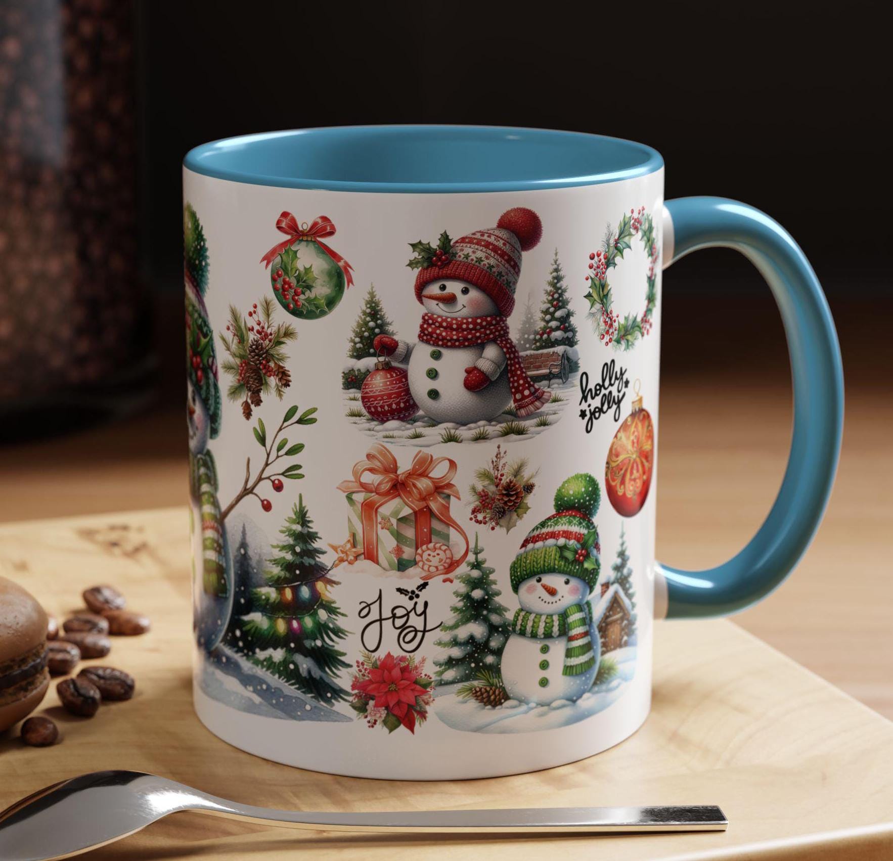 Five Christmas Snowmen Decorated Hot Cocoa Mug 11oz, Coffee Mug ...