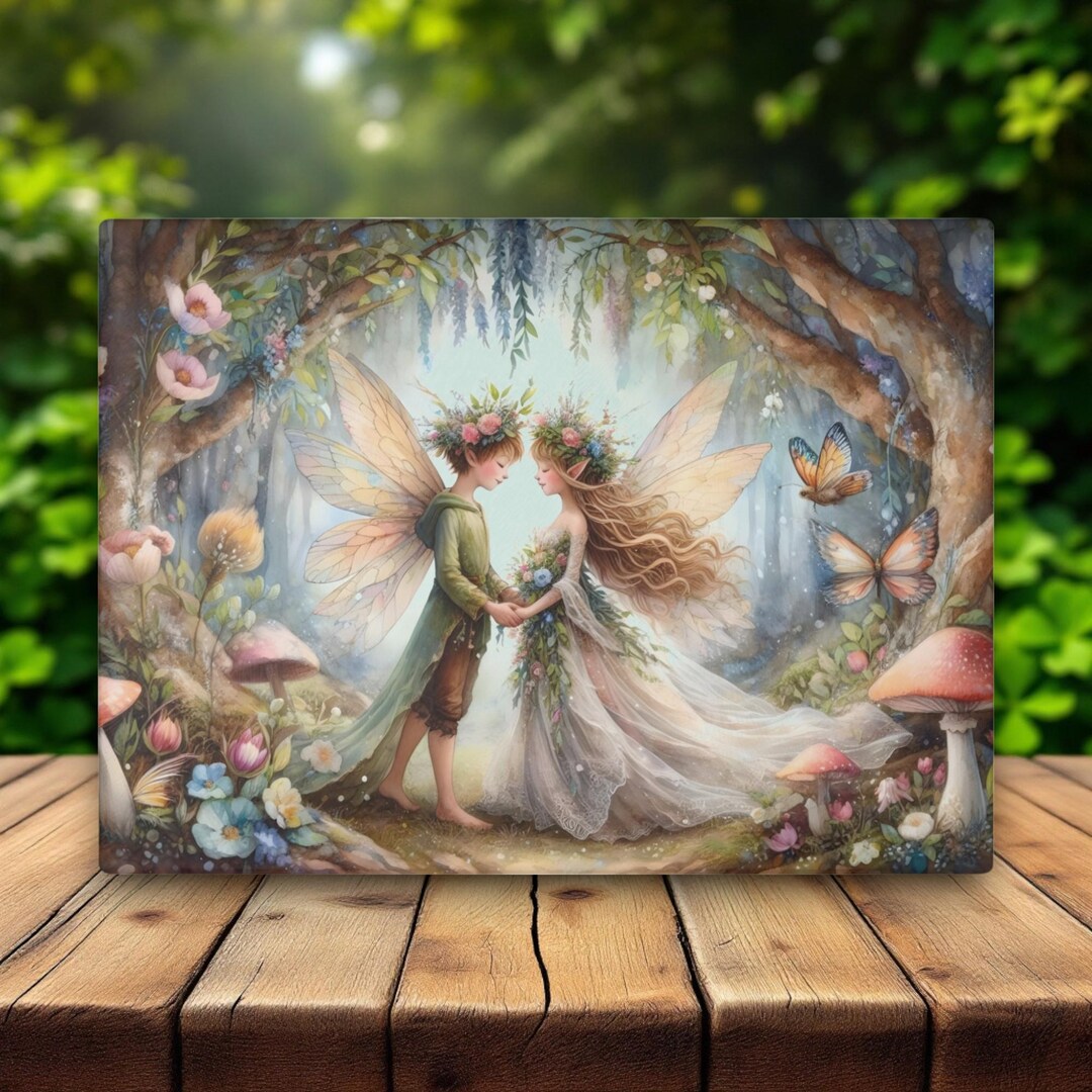 Fairy Cutting Board, Enchanted Forest Kitchen Décor, Romantic Fairy ...