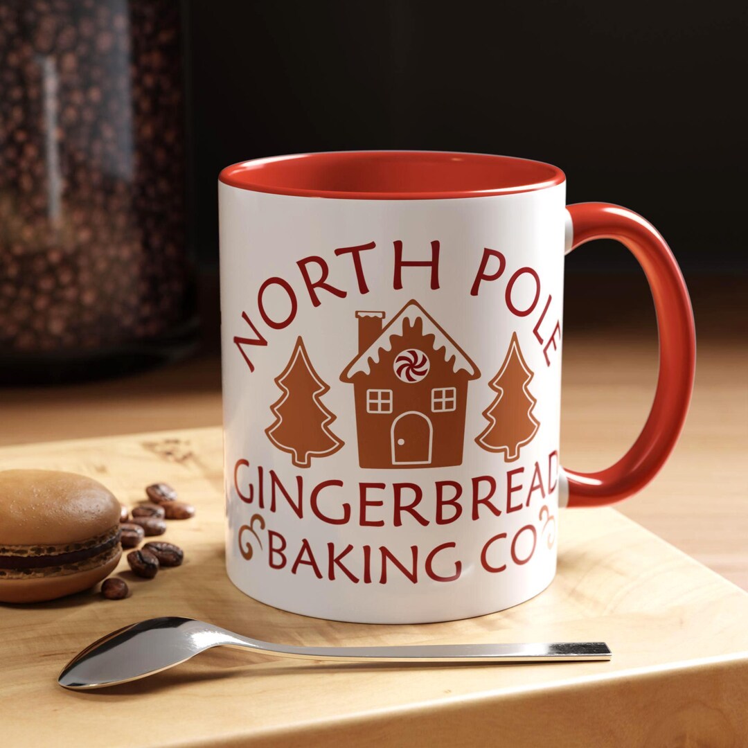 Festive Gingerbread Coffee Mug, Holiday Mug, Christmas Gift, North Pole ...