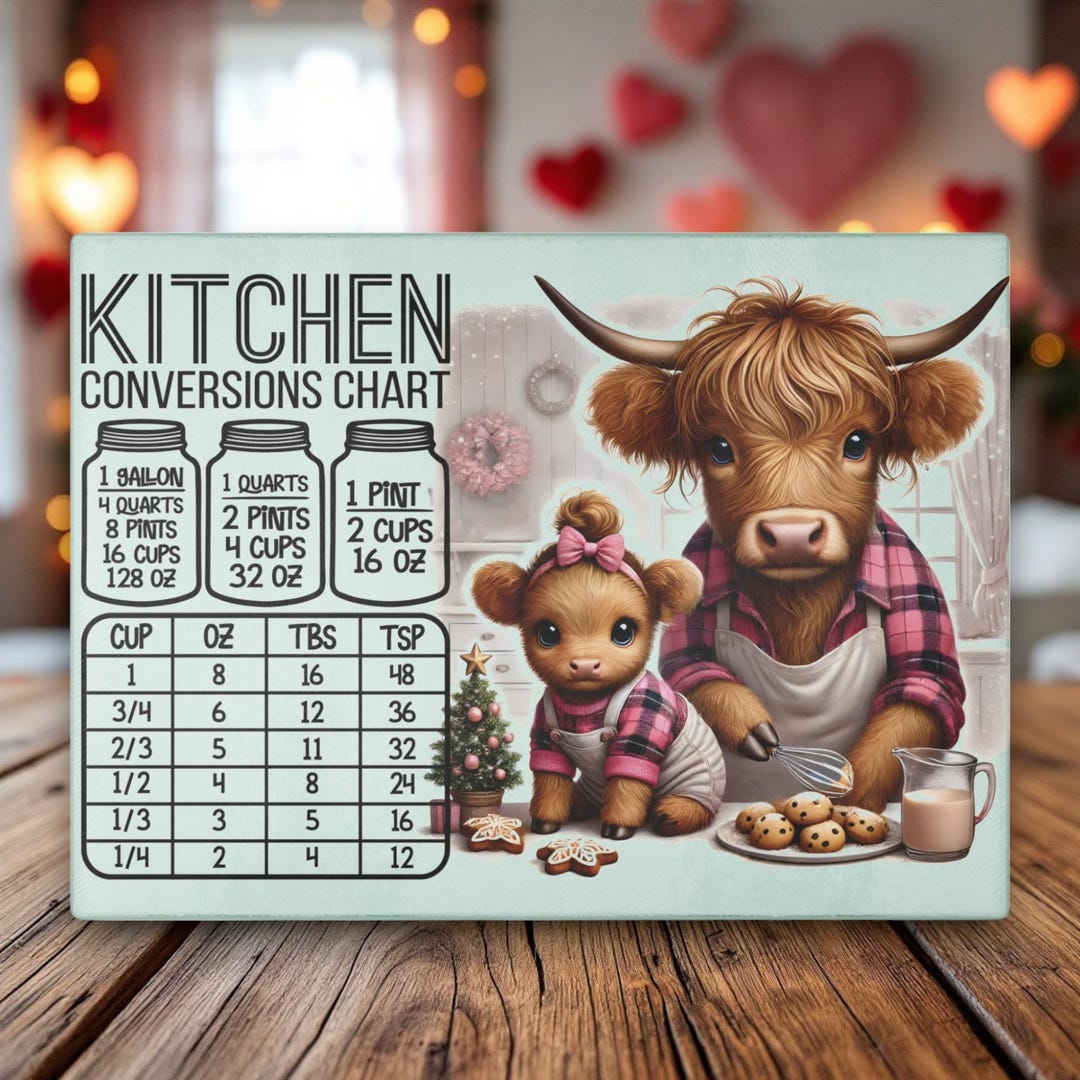 Highland Cow Kitchen Conversions Cutting Board, Cute Farmhouse Decor ...