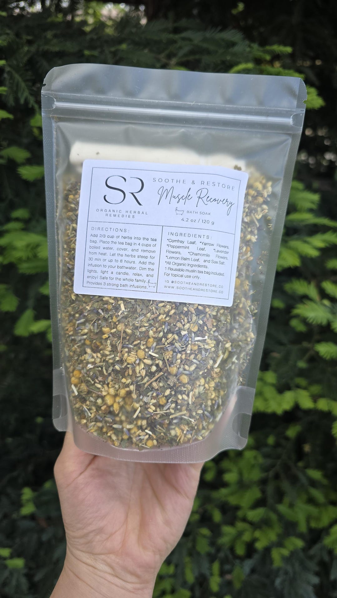 ORGANIC Muscle Recovery Bath Soak Herbal Sore Muscle Post-workout Soak ...