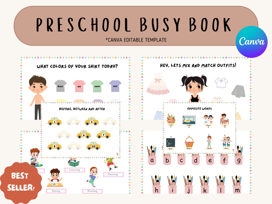 Preschool Busybook Printable, Quiet Books Toddler Activities ...