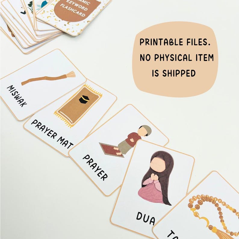 Islamic Keyword Flashcard for Kids | Islamic Learning Cards for ...