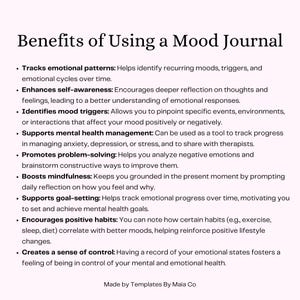 Mood Journal, Mood Tracker Printable, A Year in Pixels, Daily Emotion ...