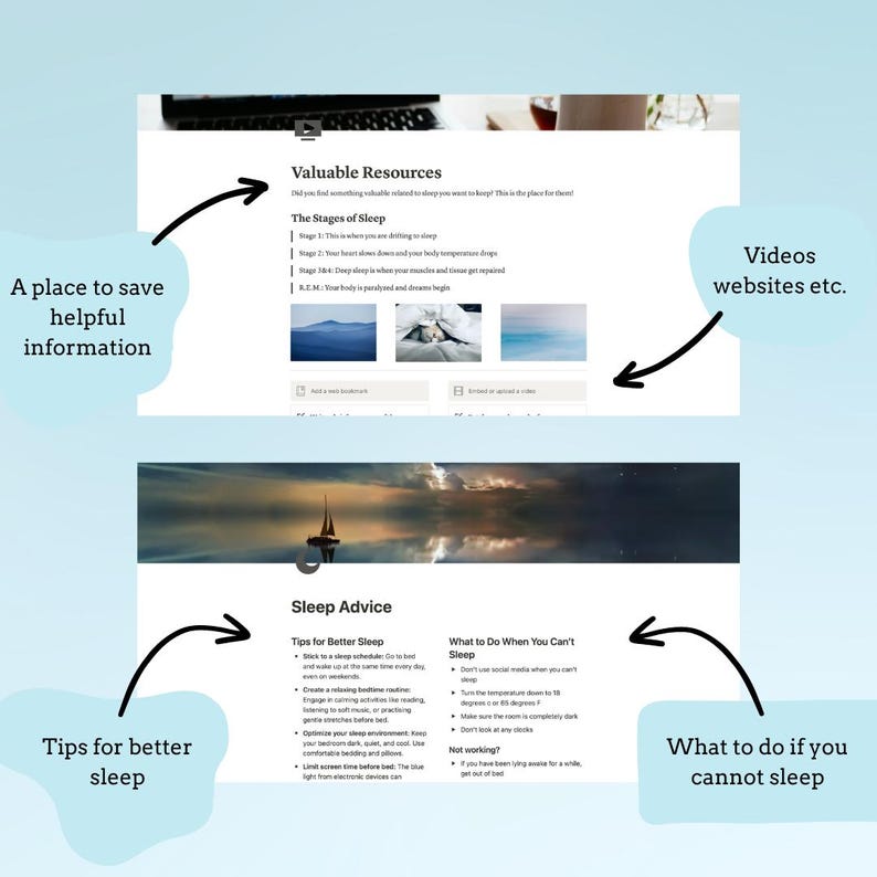 Sleep Tracker, Sleep Journal, Digital Sleep Quality Tracker, Aesthetic ...