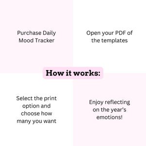 Mood Journal, Mood Tracker Printable, A Year in Pixels, Daily Emotion ...