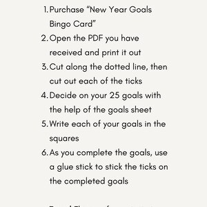 Year Goals Bingo Card, New Year Resolutions Bingo, 2025 Goals Tracker ...