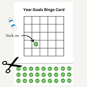 Year Goals Bingo Card, New Year Resolutions Bingo, 2025 Goals Tracker ...