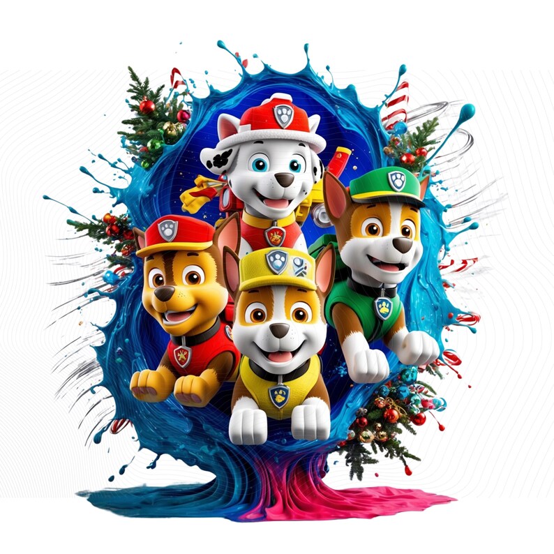 10 Ultimate Bundle: Heroic Pup Splash Art Collection Vibrant Digital ...