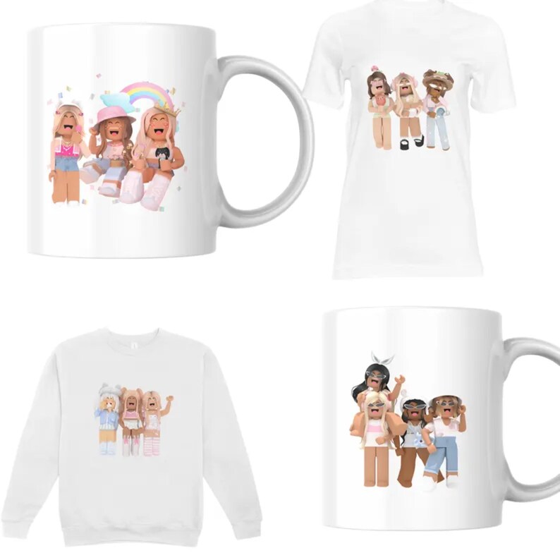 4 Blocky Avatar Blocky Character Girls Party Animals PNG Bundle High ...