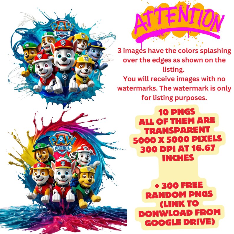 10 Ultimate Bundle: Heroic Pup Splash Art Collection Vibrant Digital ...