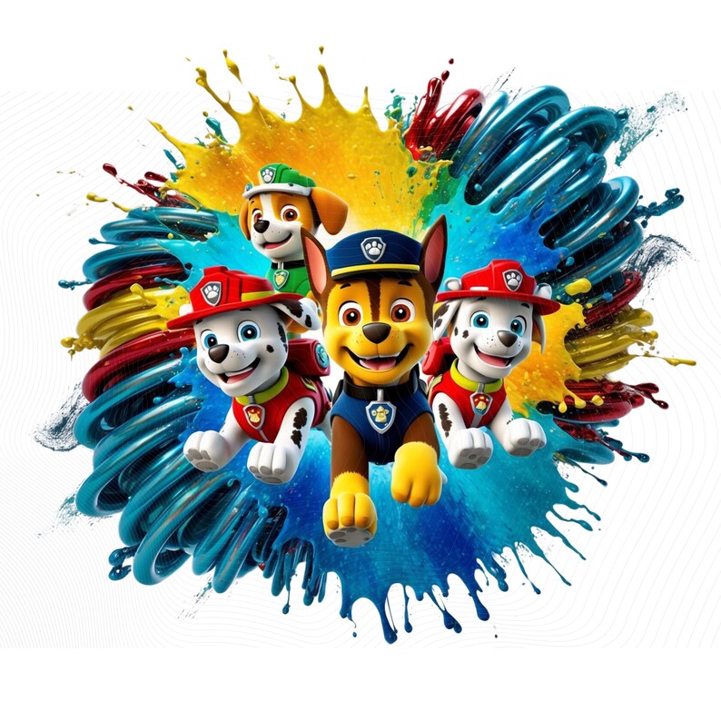 10 Ultimate Bundle: Heroic Pup Splash Art Collection Vibrant Digital ...