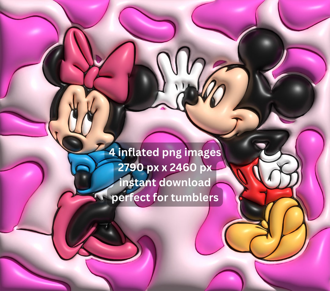 Minnie and Mickey Inflated Effect Tumbler Art Bundle 4 High-resolution ...