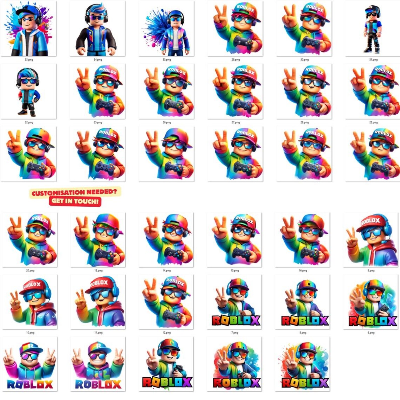 34 Blocky Digital PNG Blocky Themed including Variations 9 Unique ...