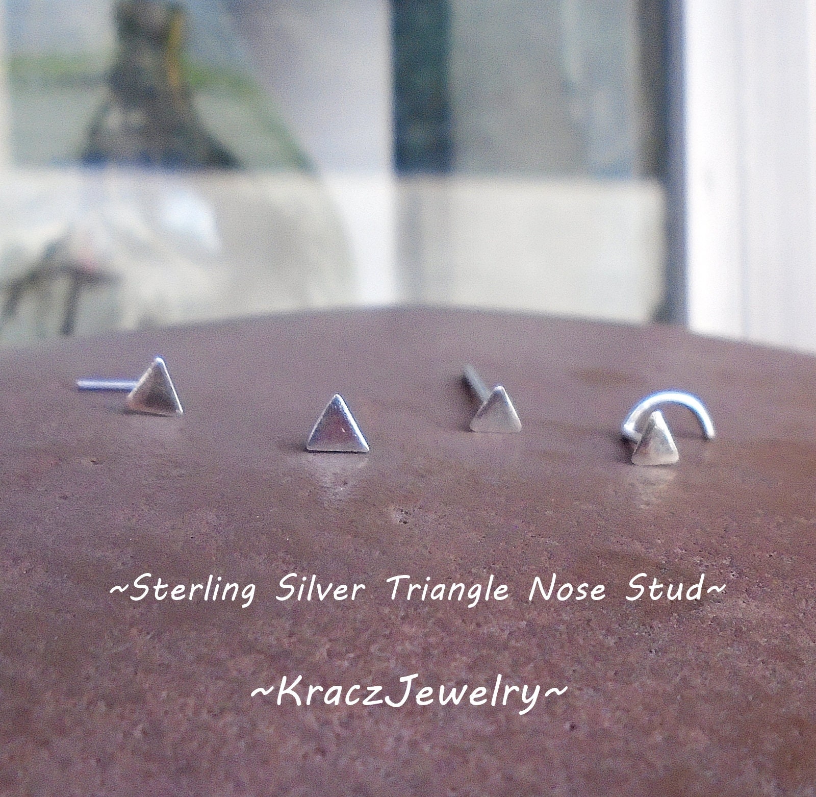 Sterling Silver Triangle Nose Stud Nose Piercing Tragus - Etsy