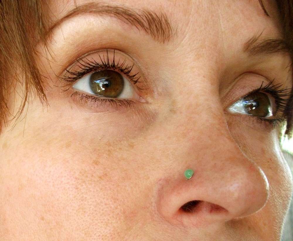 Chrysoprase Nose Stud Silver Nose Ring Gold Nose Ring Nose - Etsy