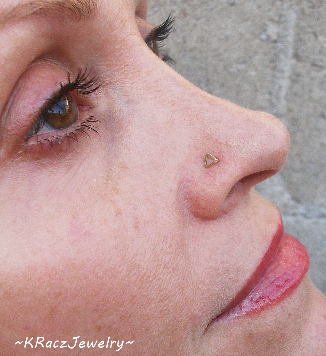 Gold Triangle Nose Stud Triangle Nose Ring Tragus Stud - Etsy