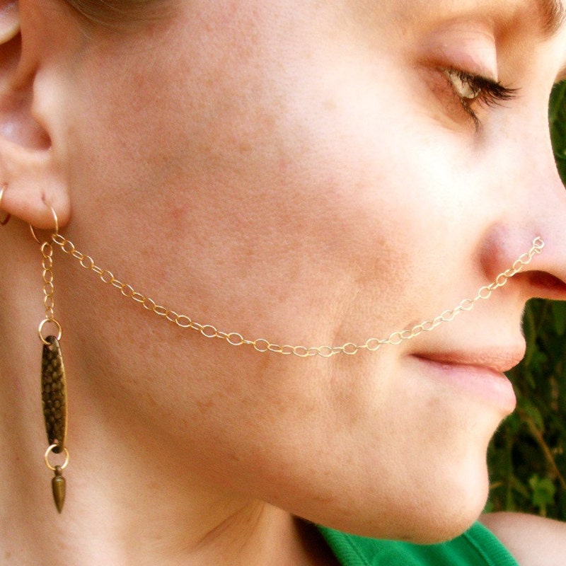 Fake Nose Ring Chain - Etsy