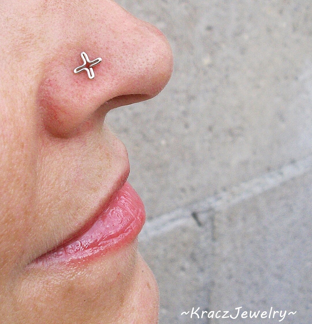 Star Nose Stud, Silver Nose Ring, Custom Nose Jewelry, Star Nose Ring ...