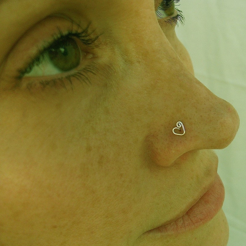 Heart Nose Pin Silver - Etsy