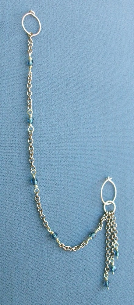 Gold Nose Chain Dangle Earrings Crystal Nose Chain Body - Etsy