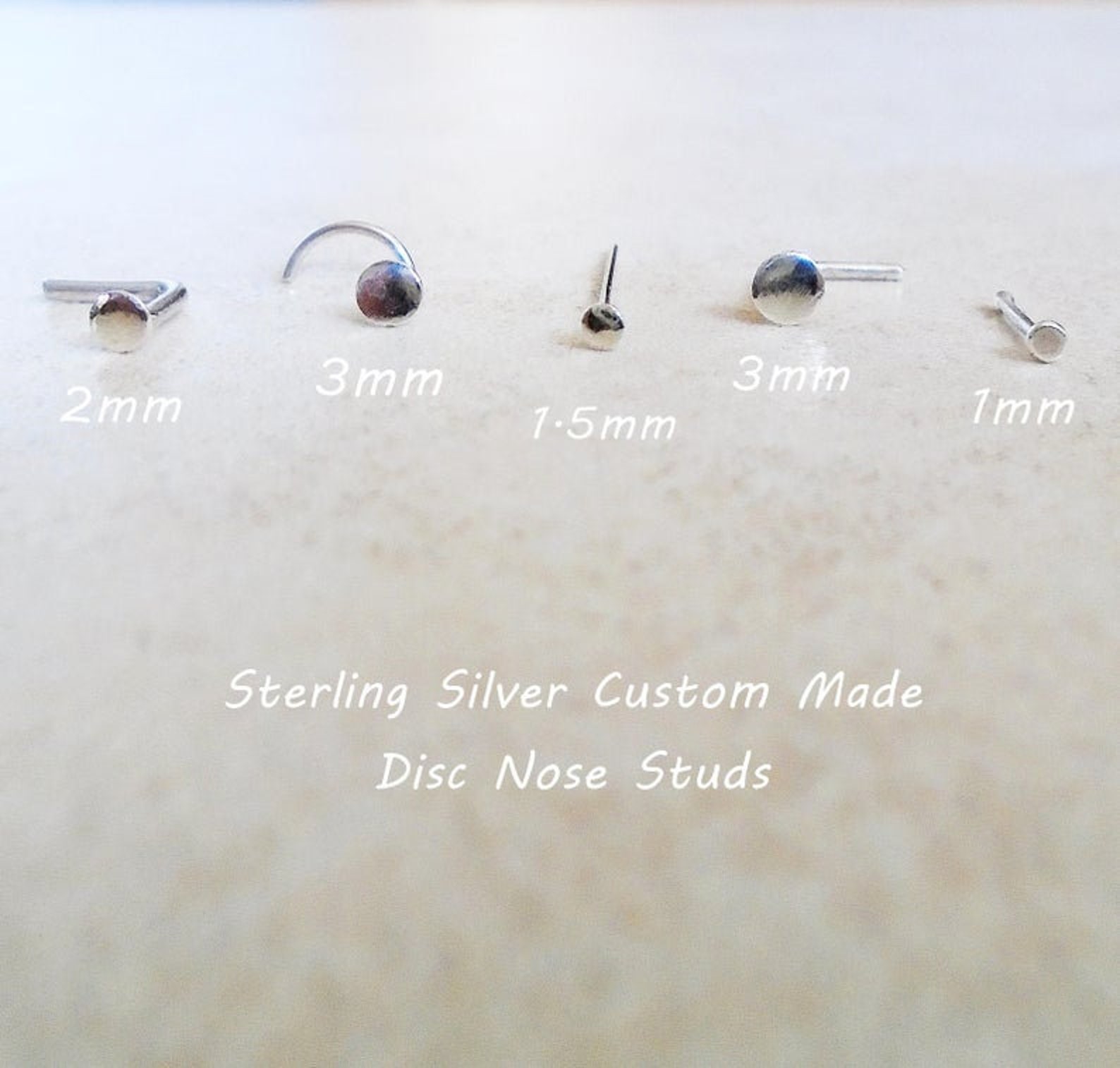 Sterling Silver Disc Nose Stud Tragus Stud Earrings Nose - Etsy