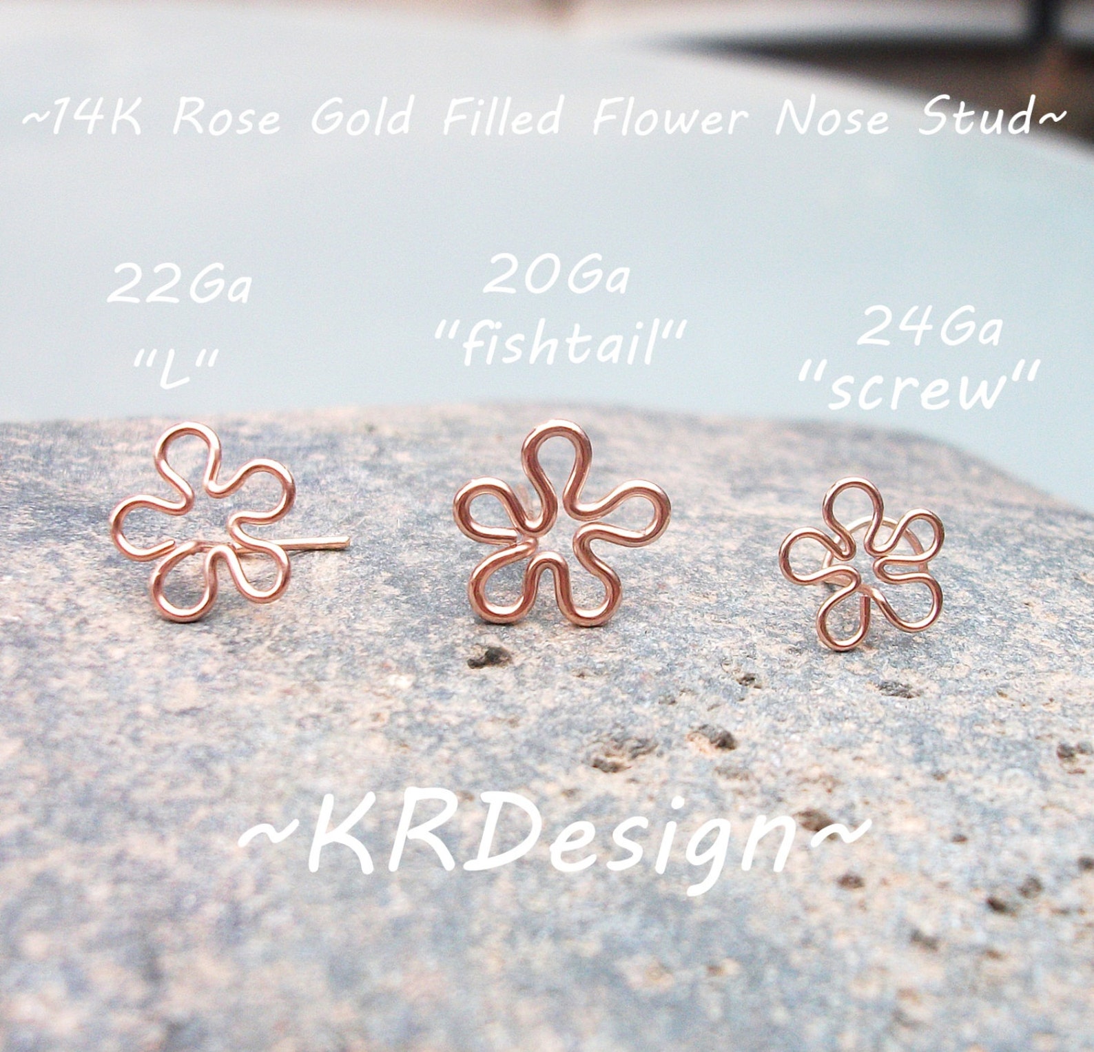 Rose Gold Flower Nose Stud Rose Gold Nose Ring Tragus - Etsy