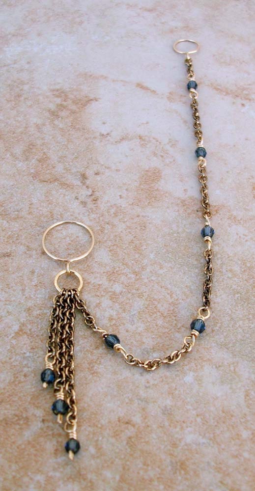 Gold Nose Chain Dangle Earrings Crystal Nose Chain Body - Etsy