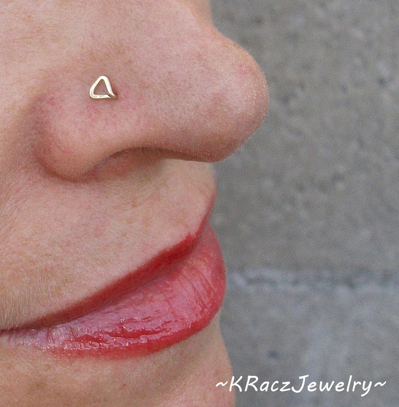 Gold Triangle Nose Stud Triangle Nose Ring Tragus Stud - Etsy