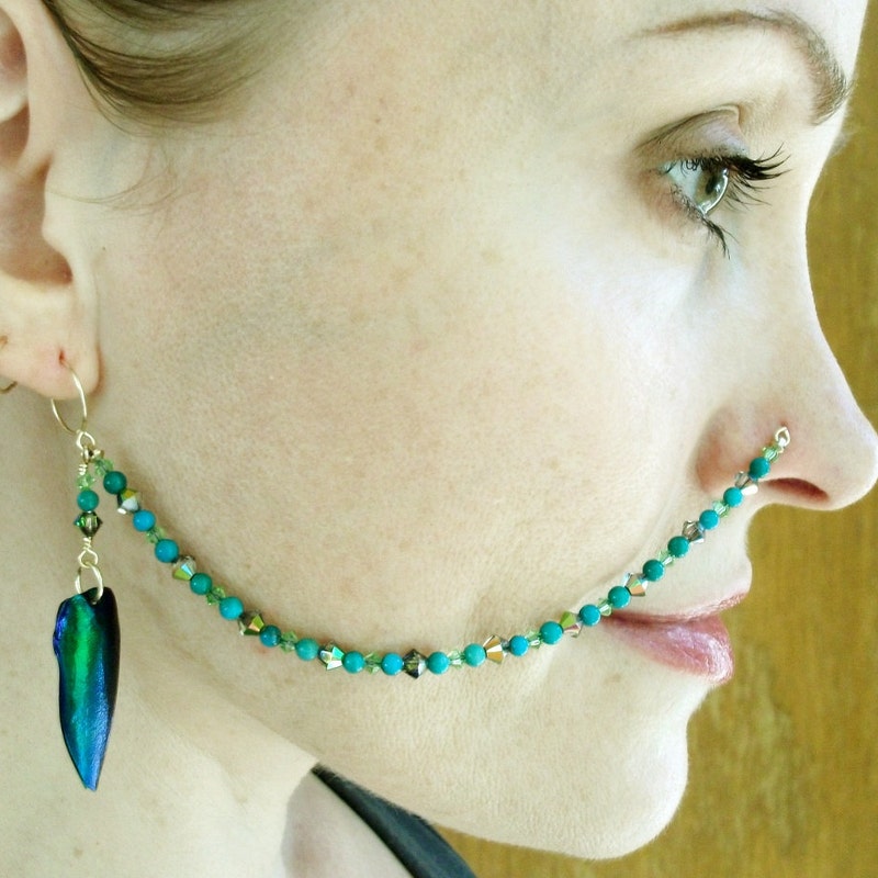 Ear to Nose Chain - Etsy