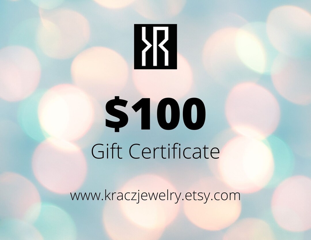 Jewelry Gift Certificate, Hundred Dollar, Gift Card, Holiday Gift for ...