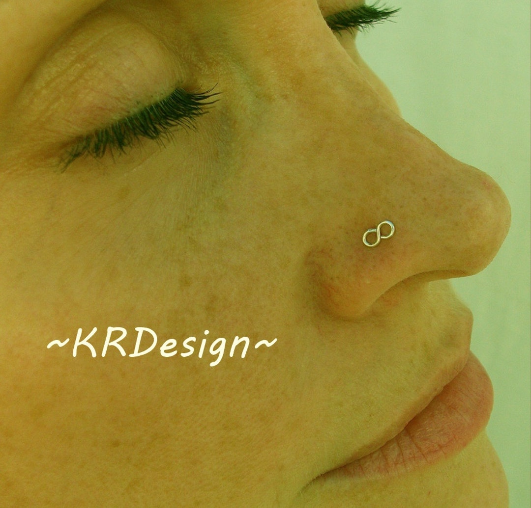 Infinity Nose Stud, Nose Jewelry, Eternity Nose Ring, Silver Nose Ring ...