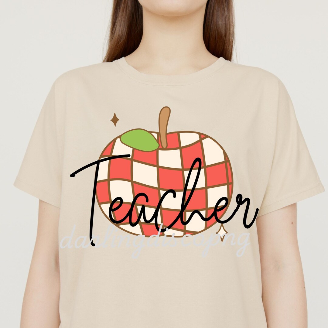 Teacher PNG, Teacher Checkered Apple, Checkered, Teacher Shirt - Etsy